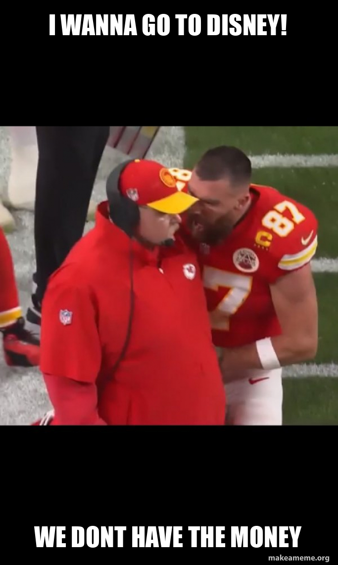 I WANNA GO TO DISNEY! WE DONT HAVE THE MONEY - Travis Kelce and Coach ...