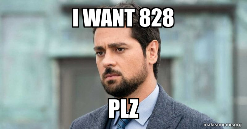i want 828 plz Meme Generator