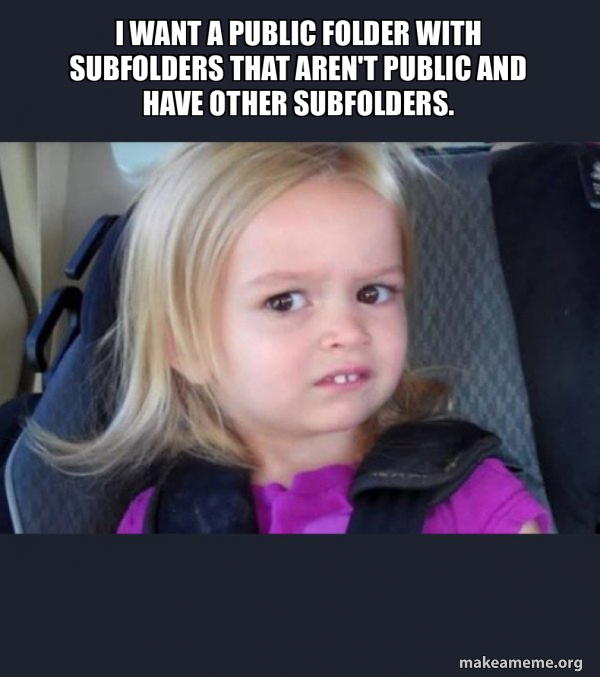 I want a public folder with subfolders that aren't public and have ...
