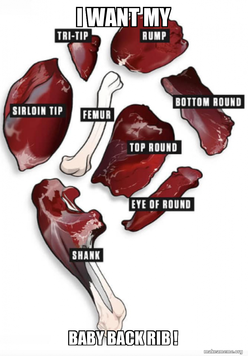 I WANT MY BABY BACK RIB ! Meme Generator