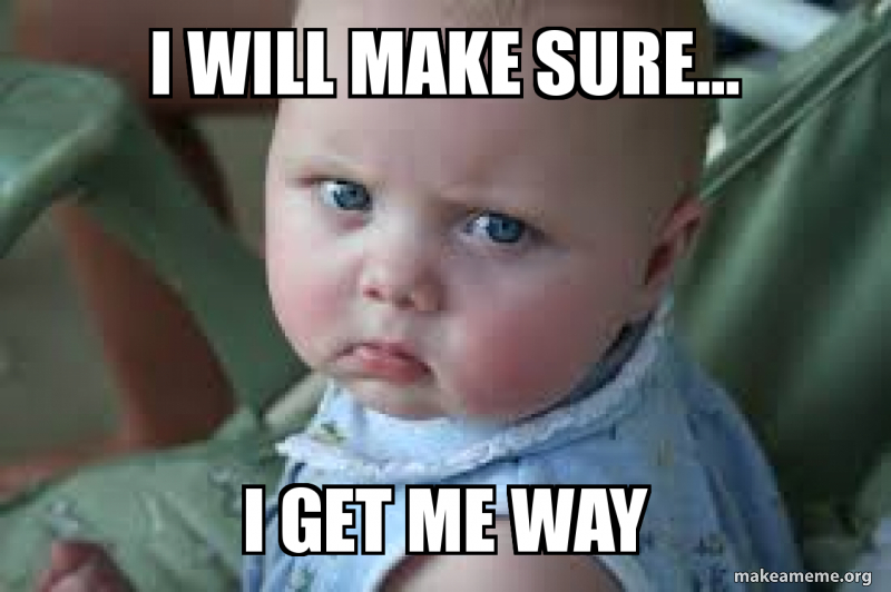 i will make sure... I get me way Meme Generator