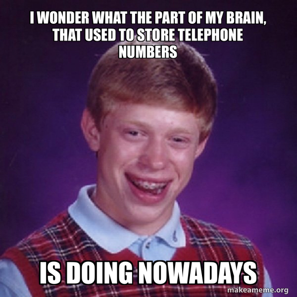I wonder what the part of my brain, that used to store telephone ...