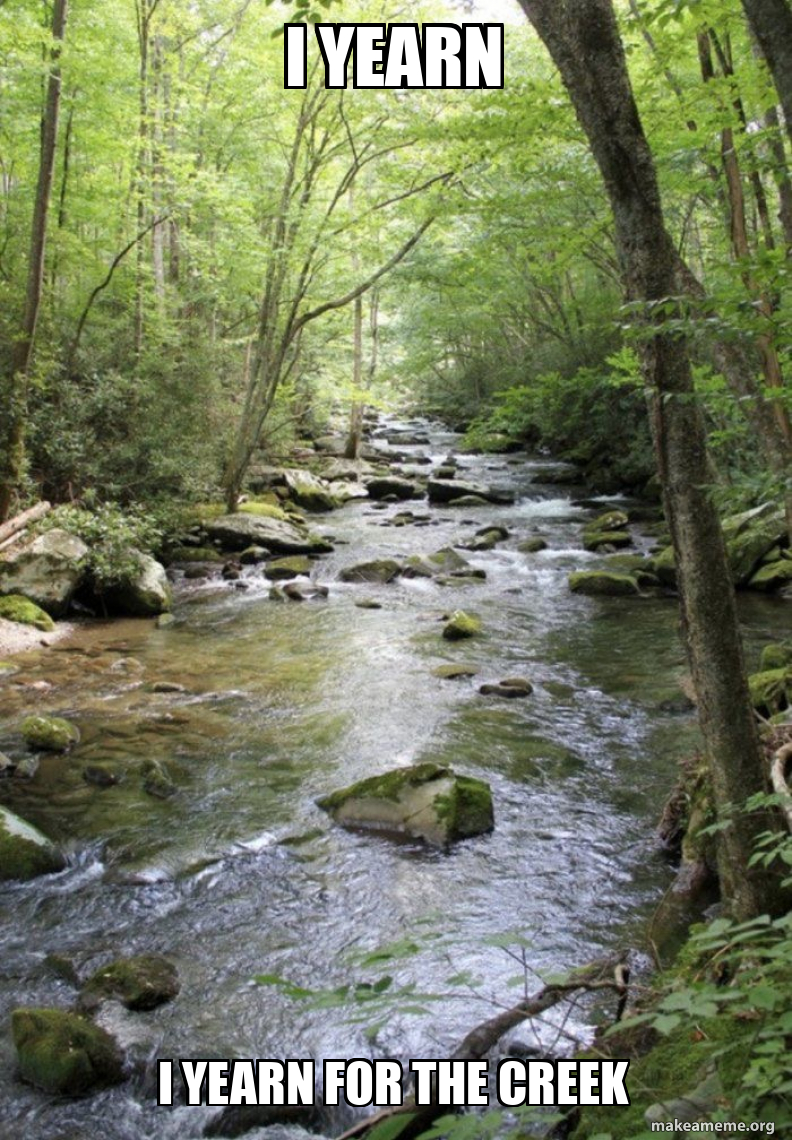 I YEARN I YEARN FOR THE CREEK Meme Generator