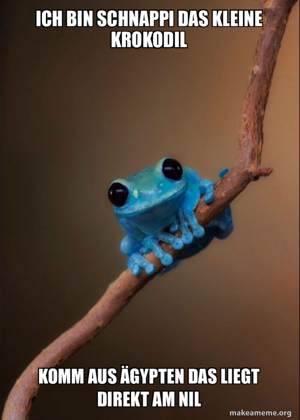 Ich bin Schnappi das kleine krokodil komm aus Ägypten das liegt direkt ...