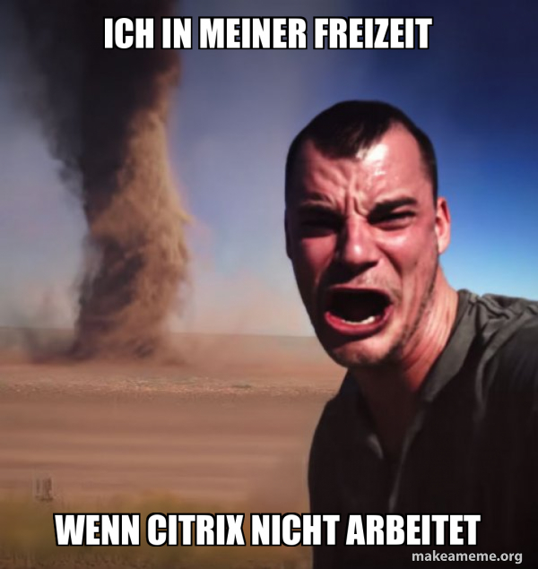 ich in meiner freizeit wenn citrix nicht arbeitet - Tornado Guy Meme ...