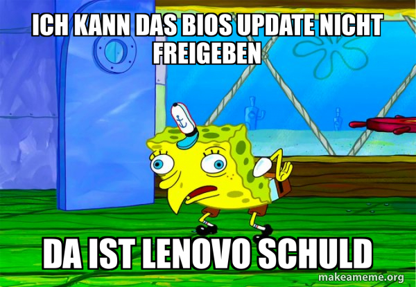Ich kann das Bios update nicht freigeben Da ist lenovo schuld - Mocking ...