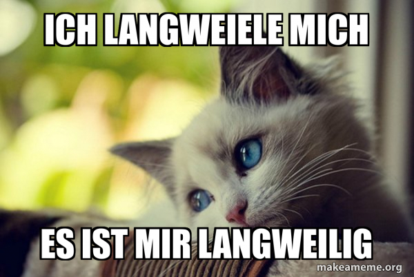 Ich langweiele mich Es ist mir langweilig - First World Cat Problems ...