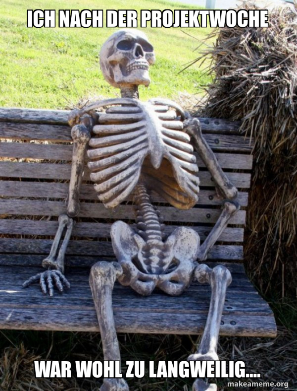 Ich nach der projektwoche war wohl zu langweilig…. - Waiting Skeleton ...
