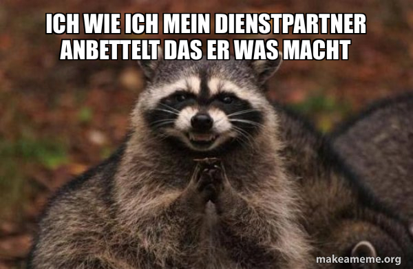 Ich wie ich mein Dienstpartner anbettelt das er was macht - Evil ...