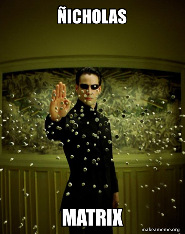 Ñicholas MATRIX - Neo Stopping Bullets Meme Generator