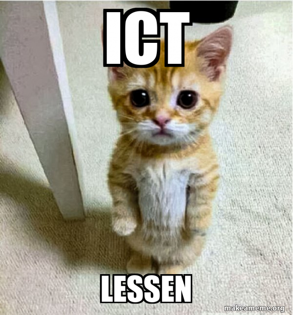 ict lessen - Cute Cat Standing Meme Generator