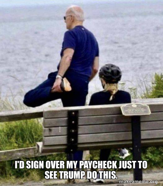 I'd sign over my paycheck just to see Trump do this. Meme Generator