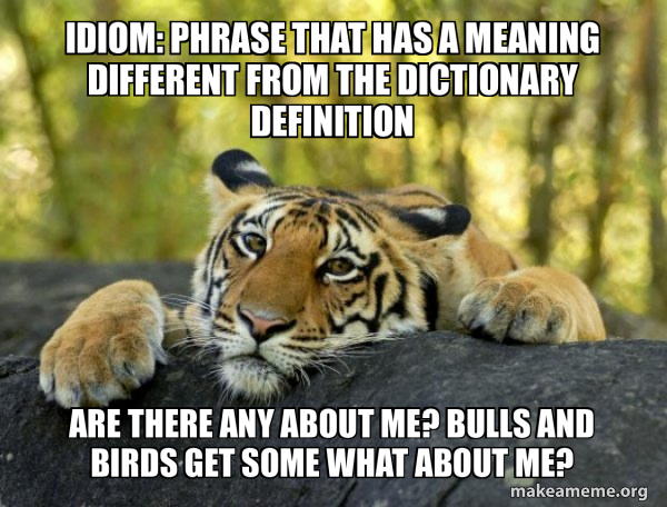 Idiom: phrase that has a meaning different from the dictionary ...