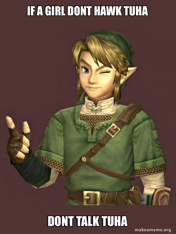 IF A GIRL DONT HAWK TUHA DONT TALK TUHA - Zelda Meme Generator