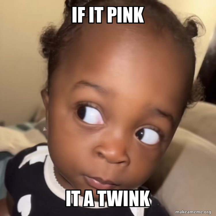 if it pink it a twink Meme Generator