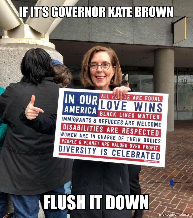 if it's governor kate brown flush it down Meme Generator
