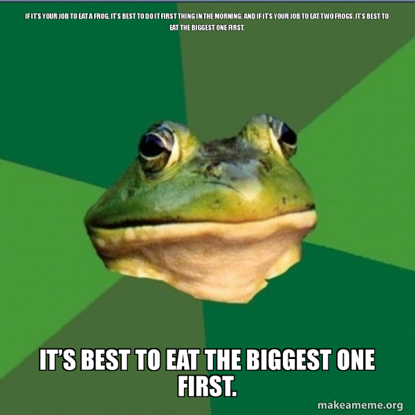 If itâ€™s your job to eat a frog, itâ€™s best to do it first thing in ...