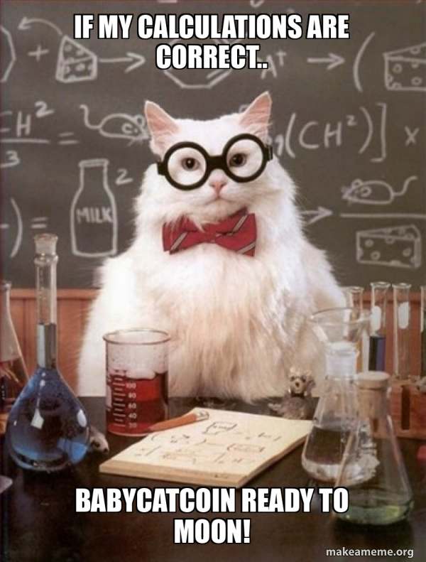 If my calculations are correct.. Babycatcoin ready to moon! - Chemistry ...