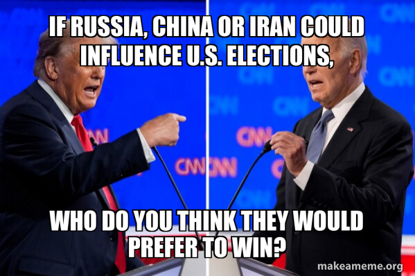 if russia, china or iran could influence U.S. elections, who do you ...