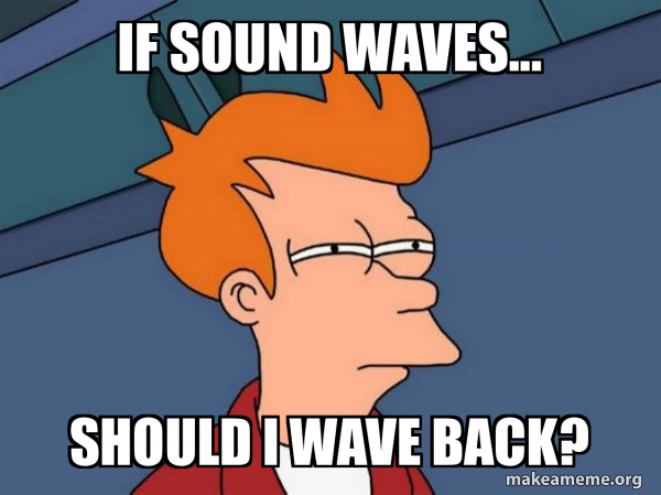 If sound waves... Should I wave back? - Futurama Fry Meme Generator
