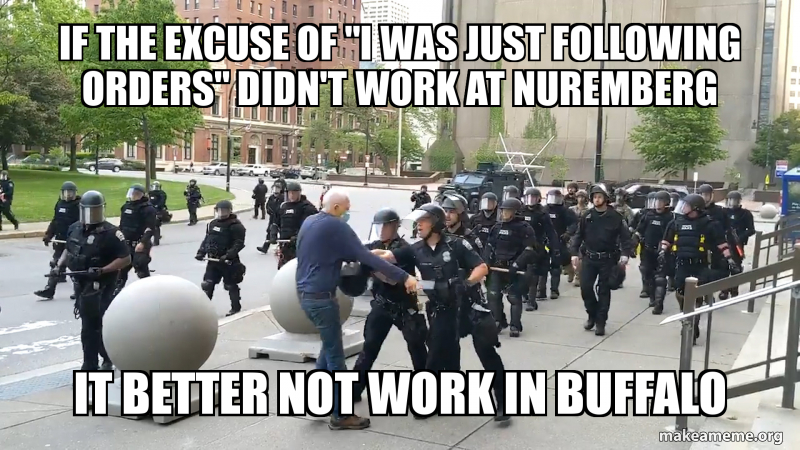 if the excuse of "I was just following orders" didn't work at Nuremberg ...
