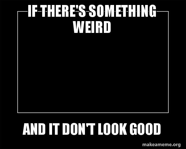 If there's something weird And it don't look good - Motivational Meme ...