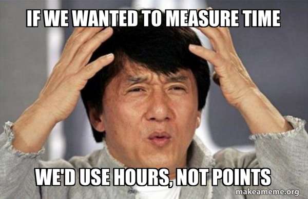 If we wanted to measure time we'd use hours, not points - Jackie Chan ...