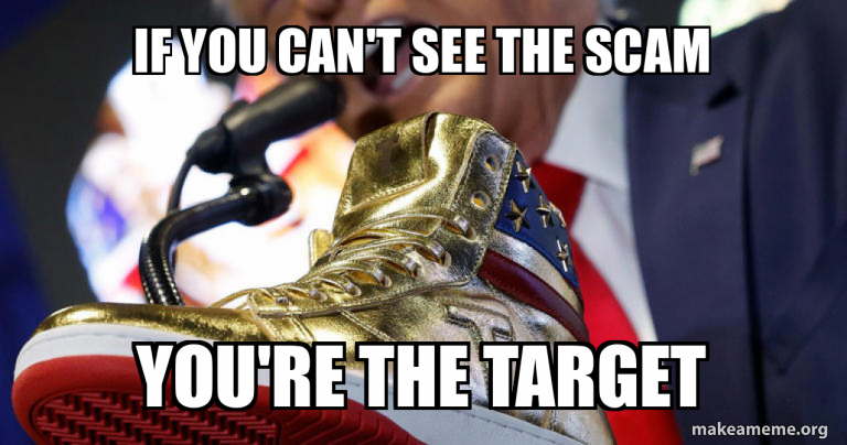 if you can't see the scam you're the target Meme Generator