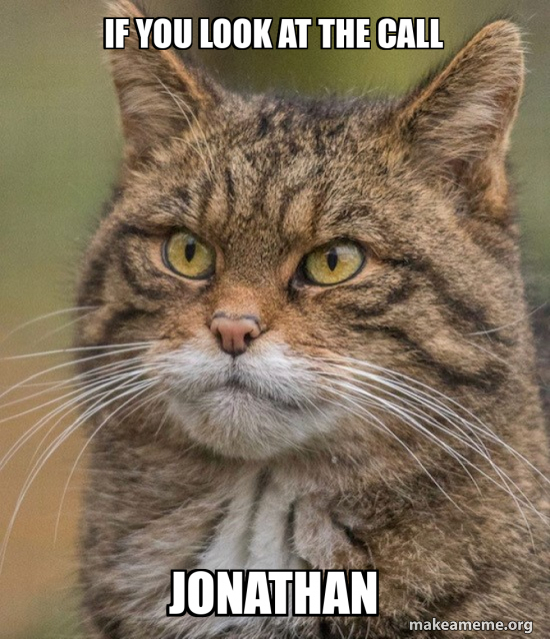 IF YOU LOOK AT THE CALL JONATHAN Meme Generator