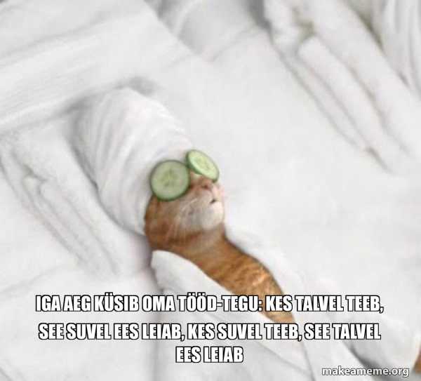 Iga aeg küsib oma tööd-tegu: kes talvel teeb, see suvel ees leiab, kes ...