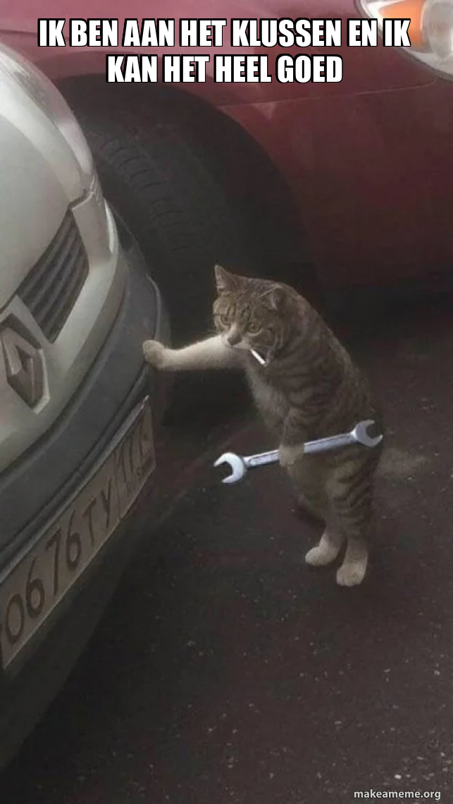 ik ben aan het klussen en ik kan het heel goed - Mechanic Cat Meme ...