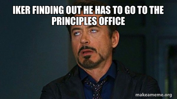 Iker finding out he has to go to the principles office - Tony Stark Eye ...