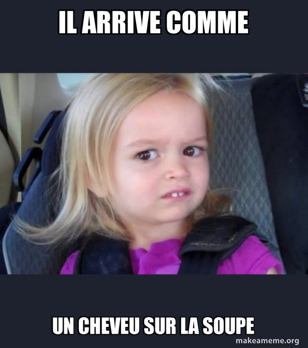 Il arrive comme un cheveu sur la soupe - Side-Eyes Chloe Meme Generator