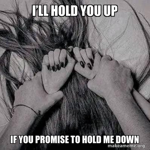 I’ll hold you up If you promise to hold me down Meme Generator