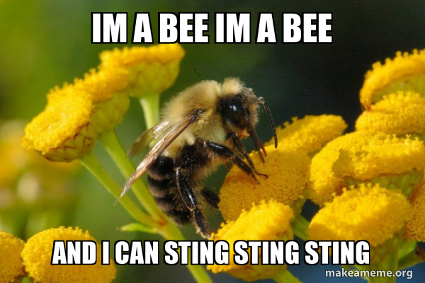 im a bee im a bee and i can sting sting sting - Good Guy Bee Meme Generator