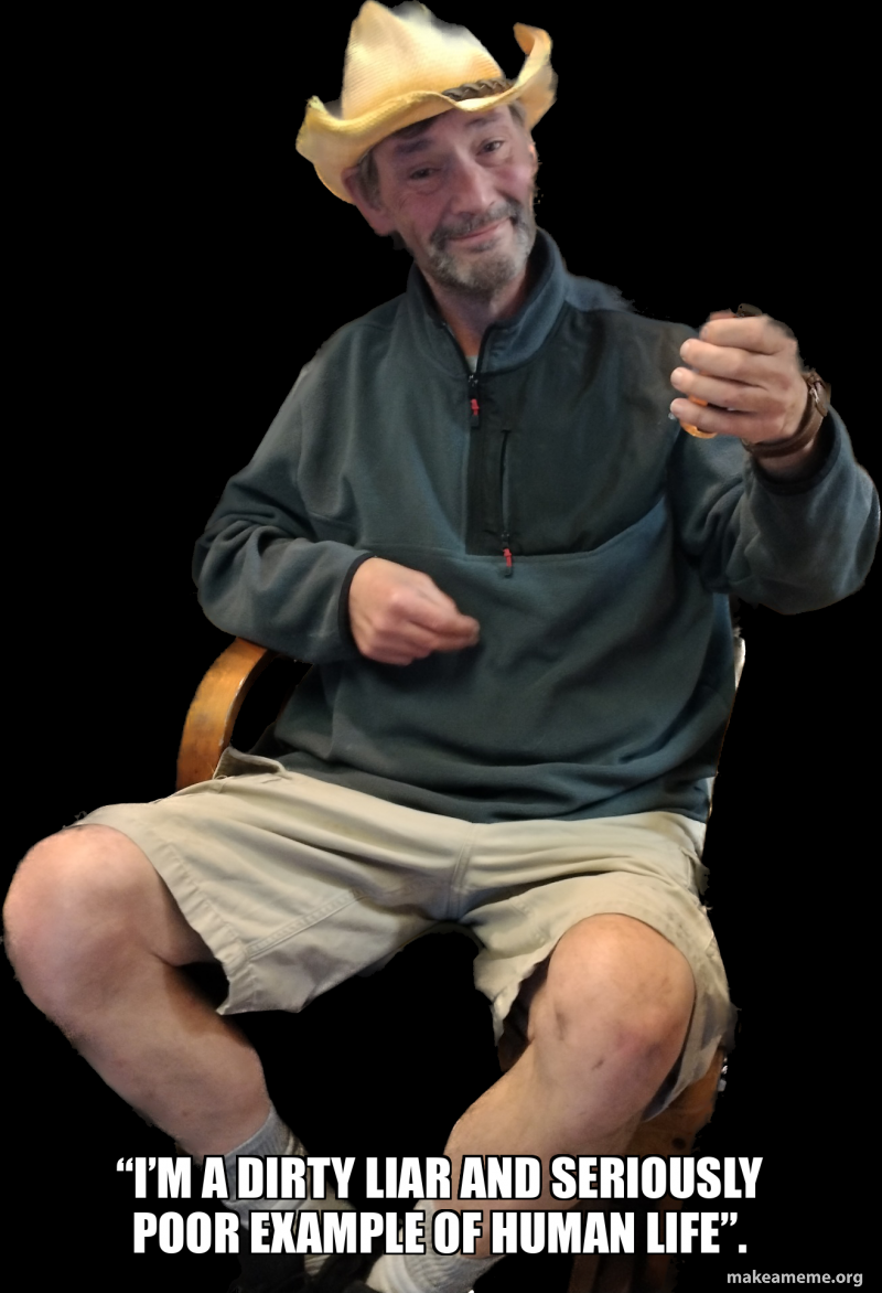 “I’m a dirty liar and seriously poor example of human life”. Meme Generator