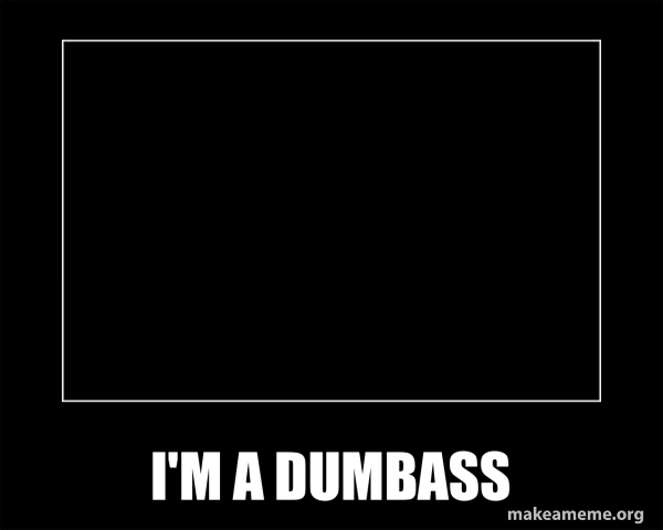 i'm a dumbass - Motivational Meme Meme Generator