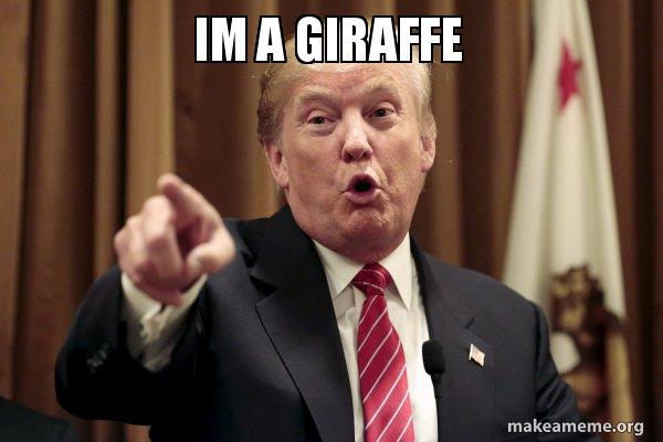 im a giraffe - Donald Trump Says Meme Generator