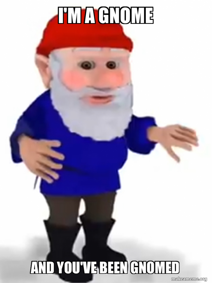 I'm a gnome And you've been gnomed - Gnome meme Meme Generator