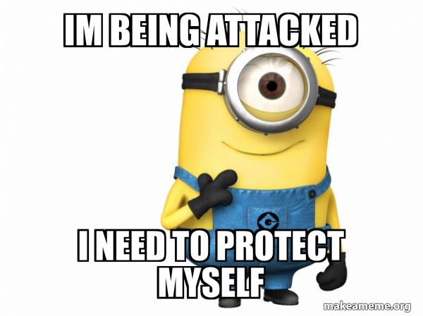 Im being Attacked I need to protect myself - Thoughtful Minion Meme ...