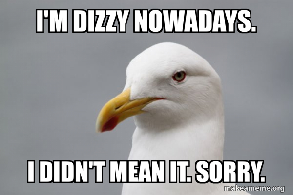 I'm dizzy nowadays. I didn't mean it. Sorry. - Stuff That Didn't Happen ...