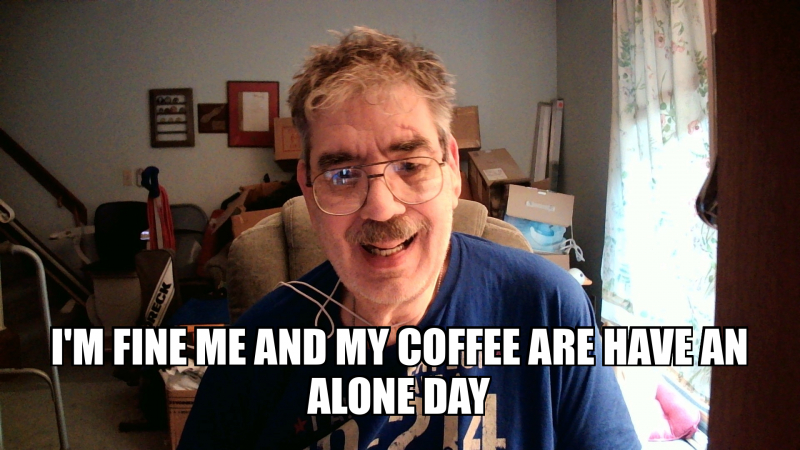 I'M FINE me and my coffee are have an alone day Meme Generator