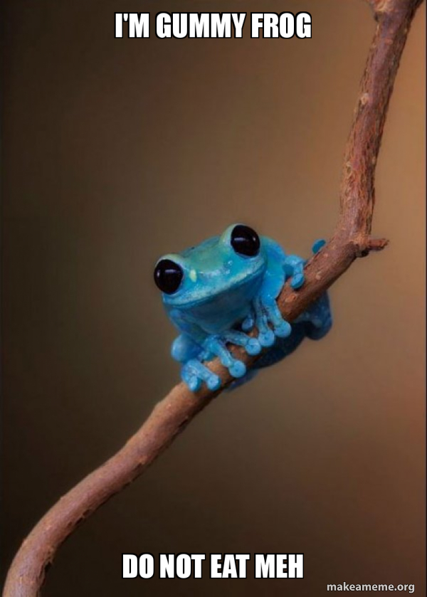 i'm gummy frog do not eat meh - Small Fact Frog Meme Generator