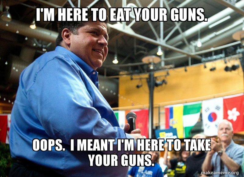 I'm here to eat your guns. oops. i meant I'm here to Take your guns ...