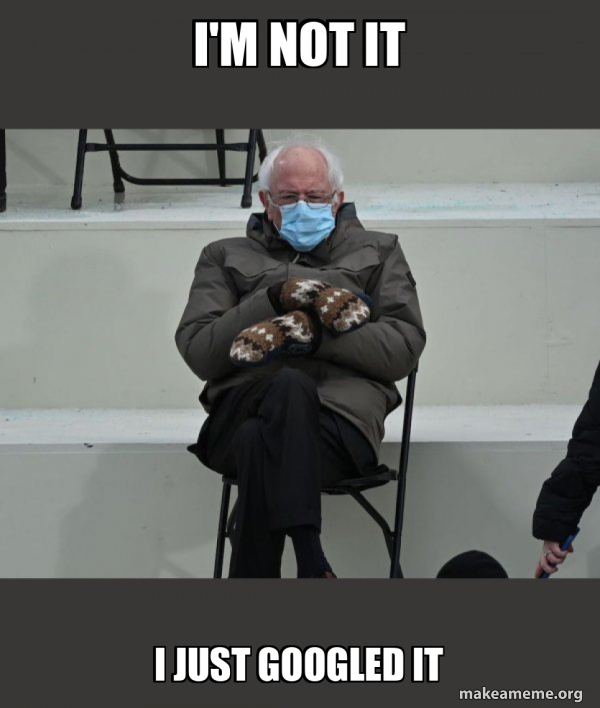 I'm not IT I just googled it - Bernie Sanders at the Inauguration ...