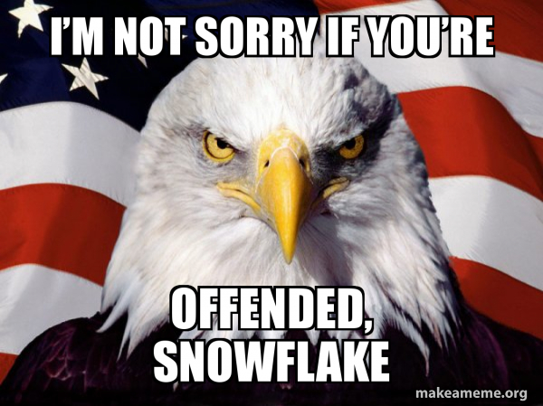Iâ€™m not sorry if youâ€™re OFfended, snowflake - American Pride Eagle ...
