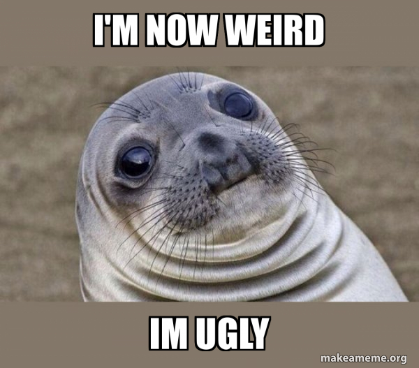 I'm now weird im ugly - Squeamish Seal Meme Generator