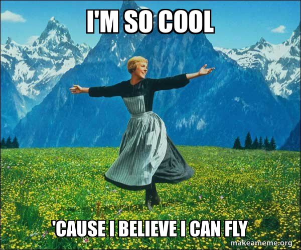 I'm so cool 'Cause I believe I can fly - Sound of Music Meme Generator