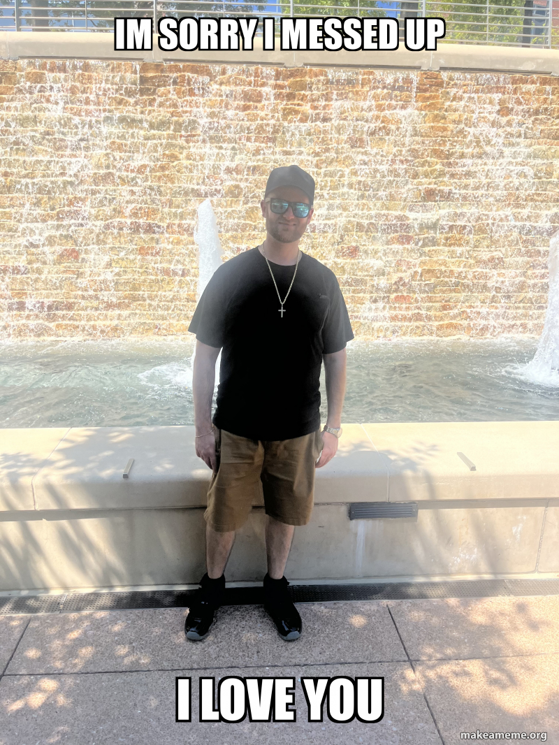Im sorry i messed up I love you Meme Generator
