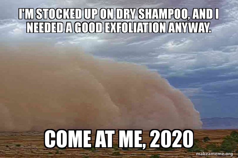 i'm stocked up on dry shampoo, and i needed a good exfoliation anyway ...